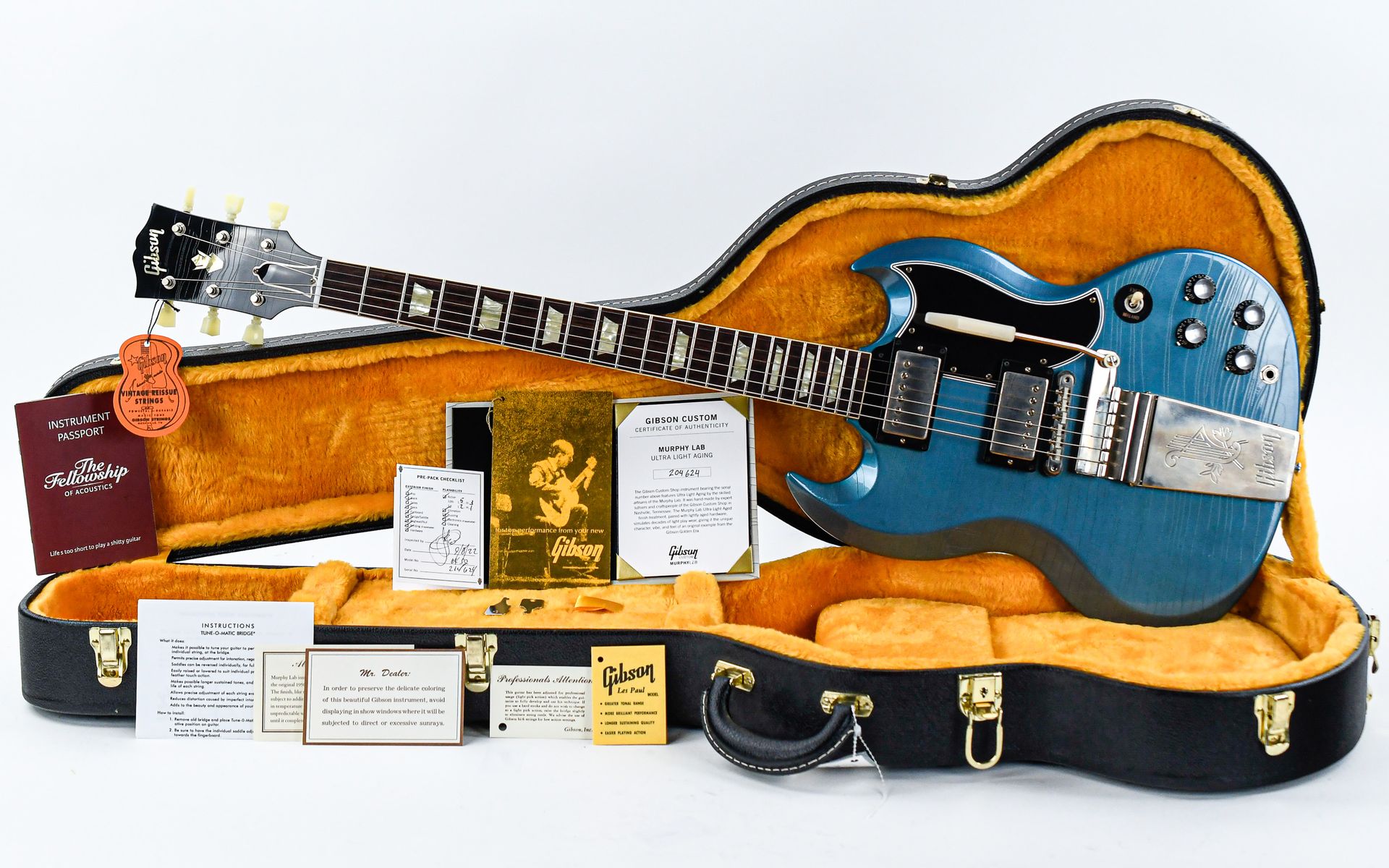 Gibson Murphy Lab 1964 SG Standard Reissue Ultra Light Aged Pelham Blue ...
