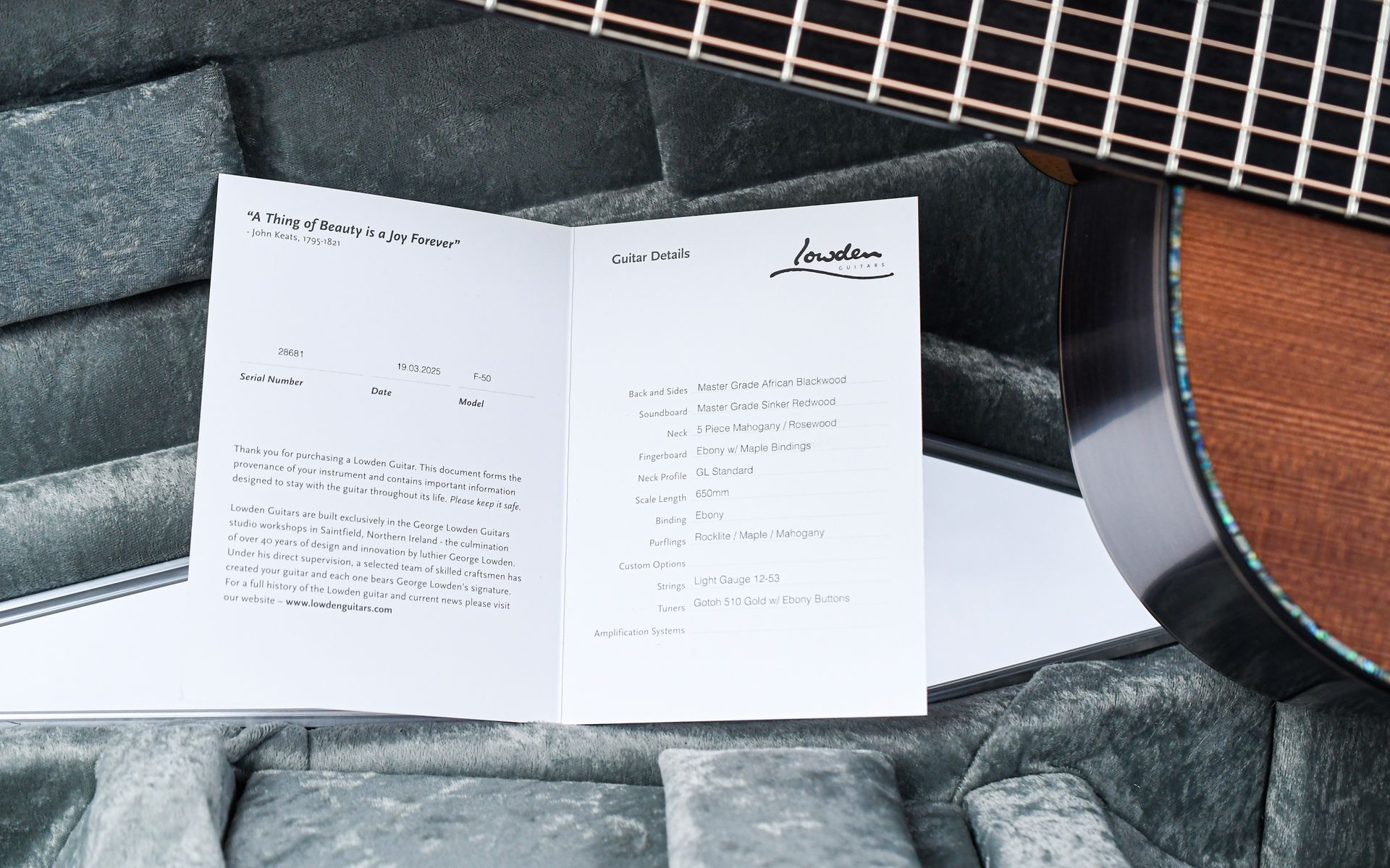 Lowden F50 African Blackwood Sinker Redwood | The Fellowship of Acoustics